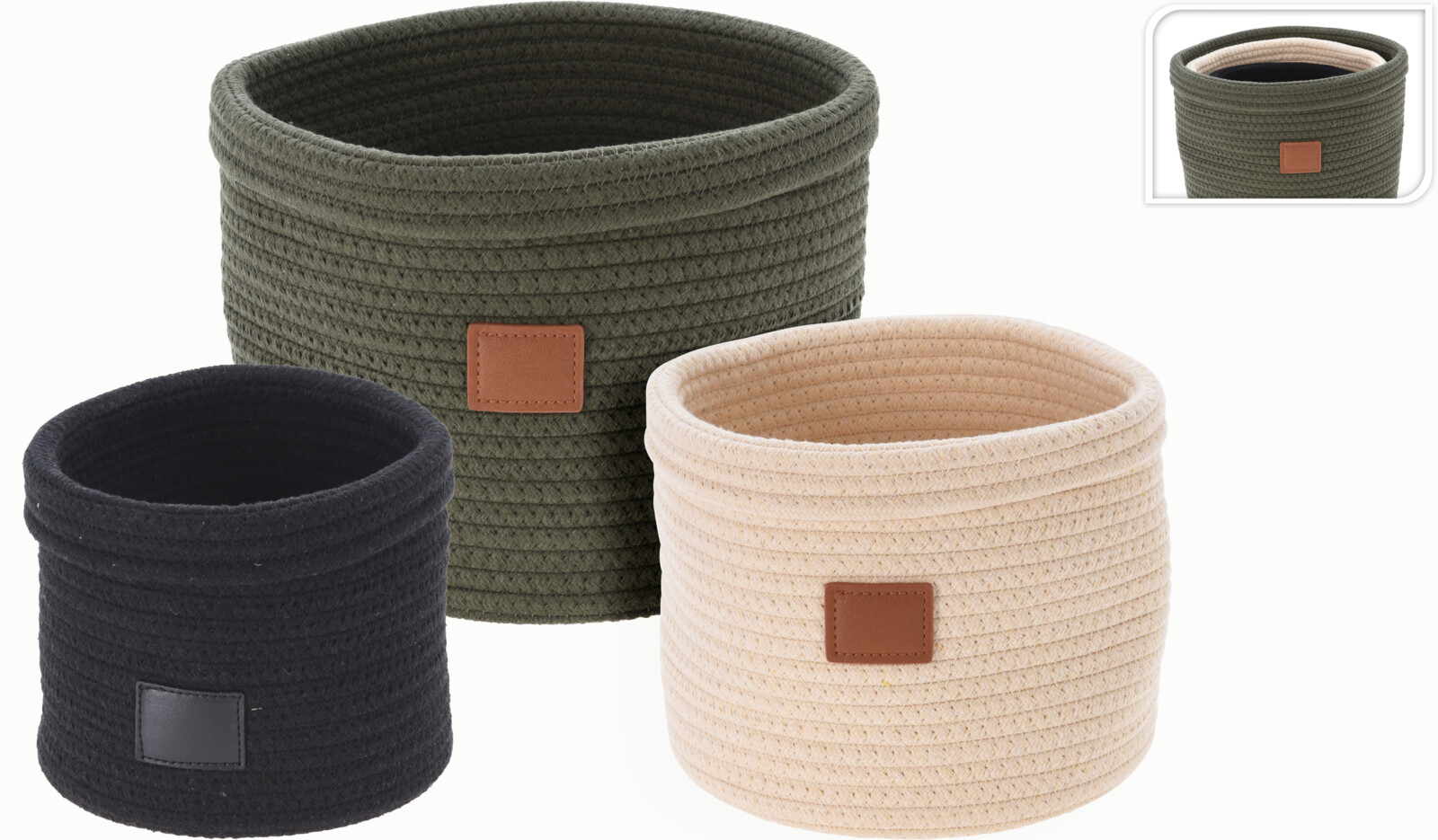 Petit panier tressé ELYS | ton noir | 516929-0