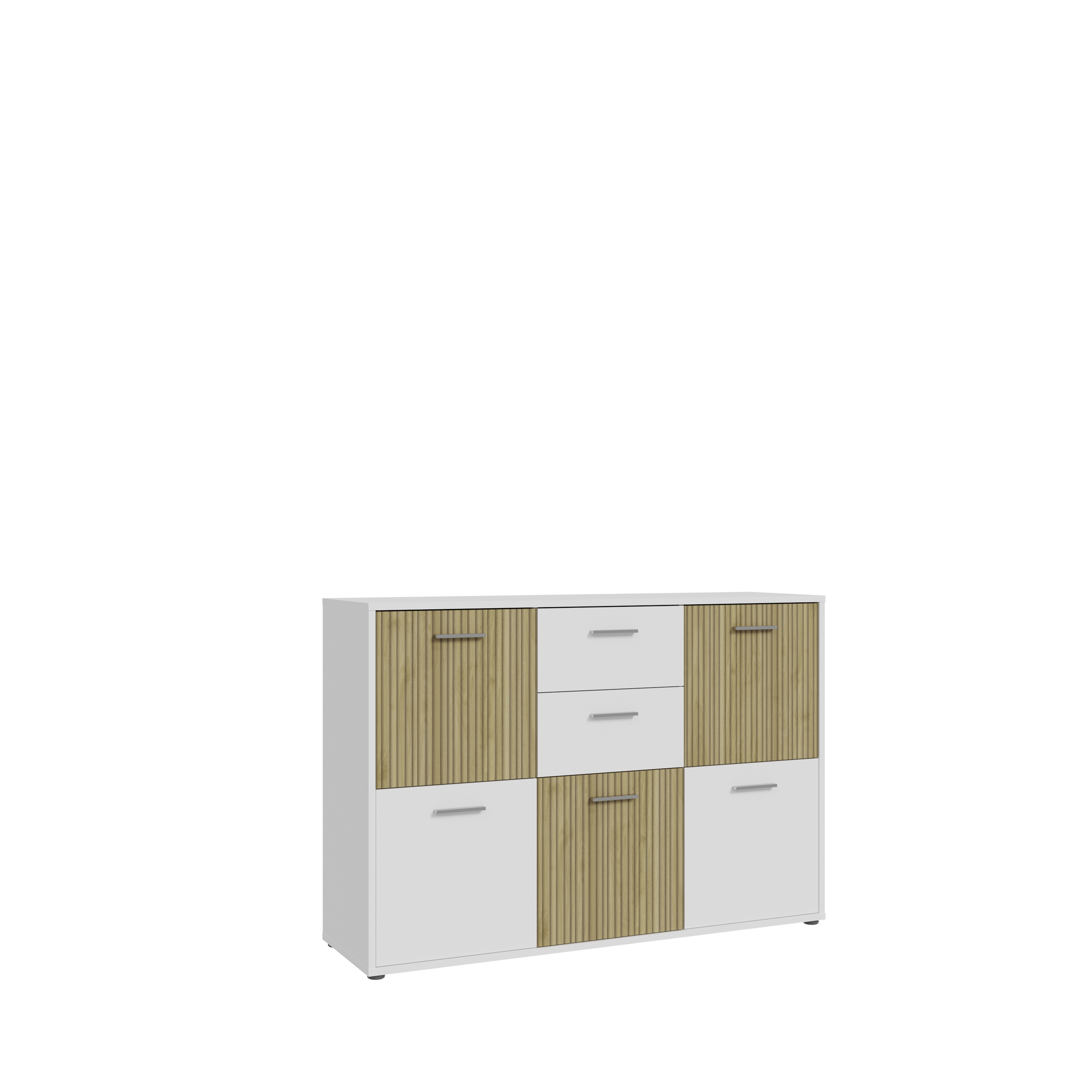 Bahut DORPAT 2 | ton blanc (120) / aspect lamelles chêne clair (D112 ...