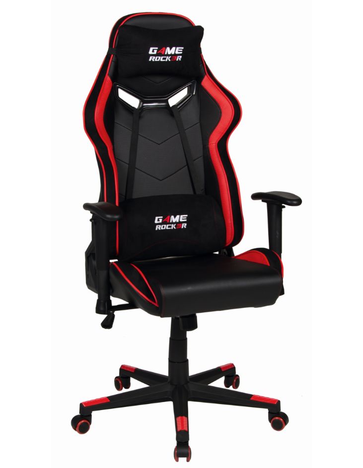 Chaise gamer / chaise de bureau GAME-ROCKER G-20 | Noir–rouge | 499149-2