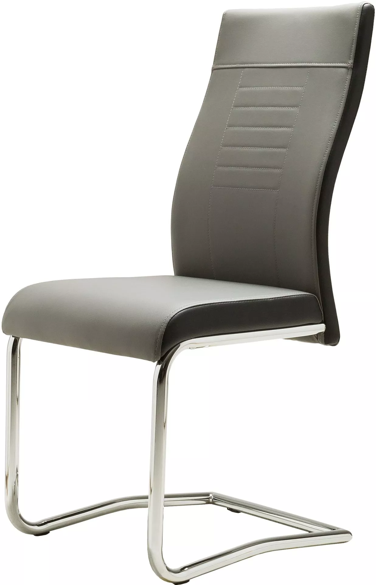 Lot de 4 chaises à piètement luge LUCKY | gris-noir | 469432-1